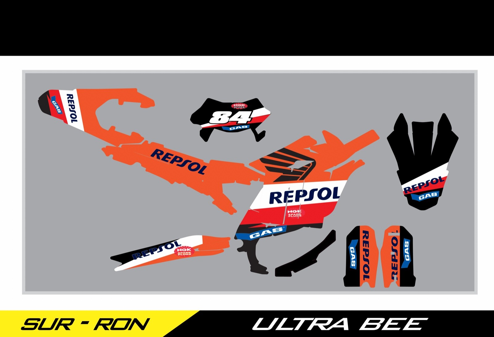 Sur Ron Ultra Bee graphics kit surron mx decals stickers repsol | eBay UK