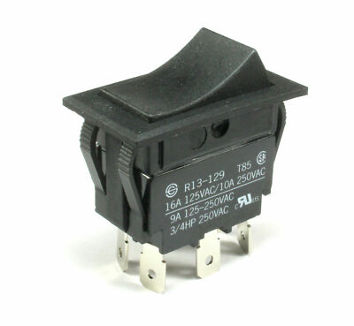 SCI Rocker Switch 6-Pins 16A/125VAC 10A/250VAC, 3 Position, ON/OFF/ON ...