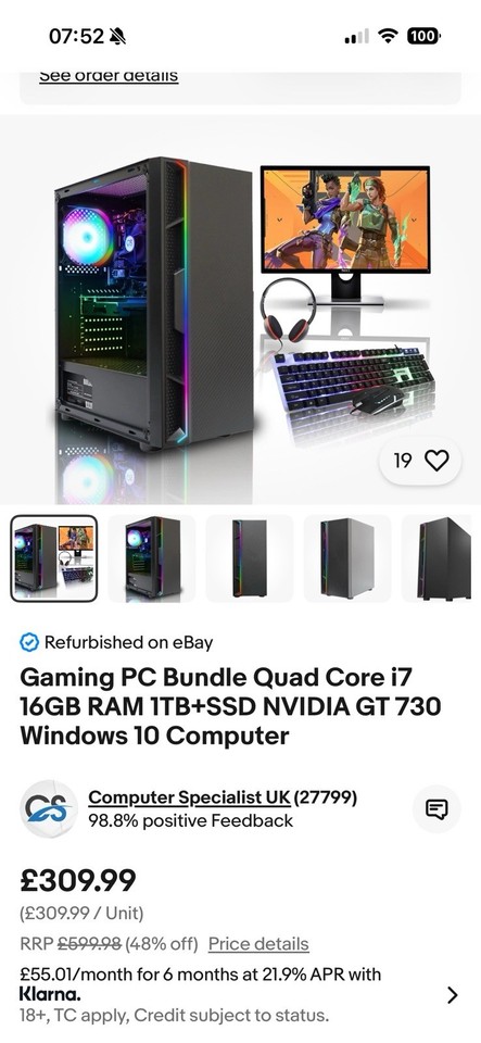 Gaming PC (no Accessories) | eBay UK
