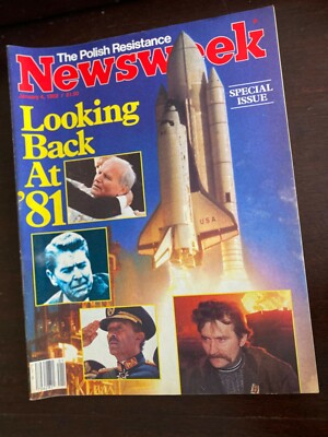 1982 JAN 4 NEWSWEEK MAGAZINE- LOOKING BACK AT '81 -BEAUTIFUL FRONT ...