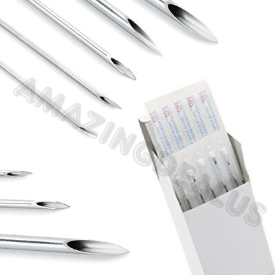 100 pcs Mixed Body Piercing Needle Sizes 12g, 14g, 16g, 18g & 20g | eBay