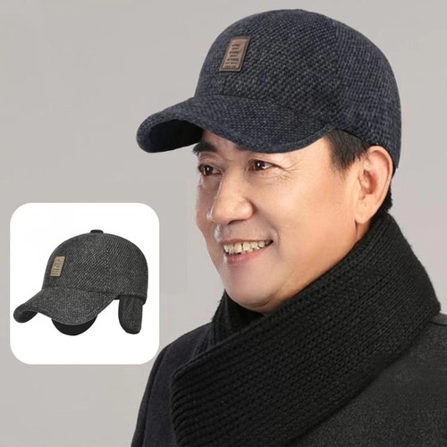Wessiny Winter Baseball Cap with Ear Muffs, Adjustable Warm Baseball ...