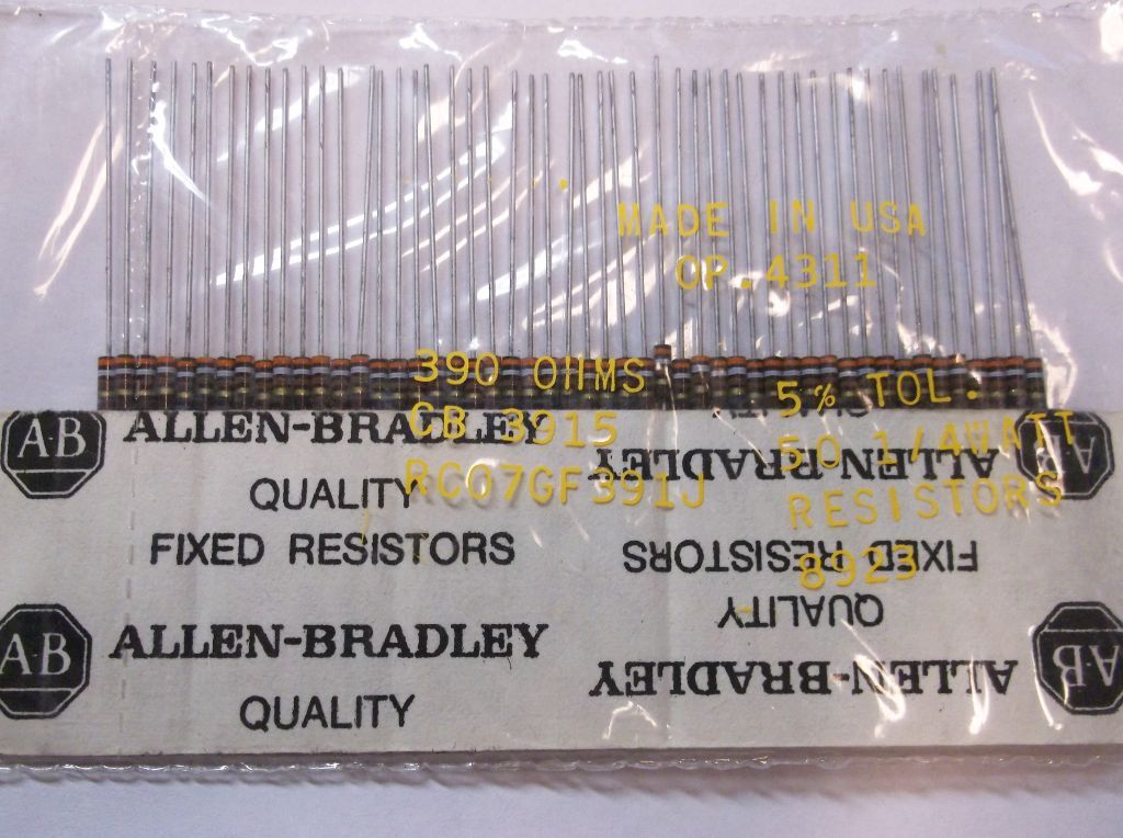 Allen Bradley 200 ohm 5% 1/4 watt Carbon Comp Resistors 50pcs | eBay