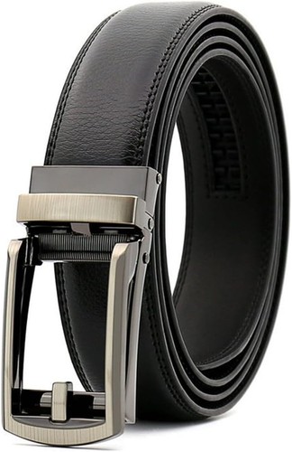 Men's Dress Comfort Genuine Click Belt，Adjustable Perfect Fit Leather ...