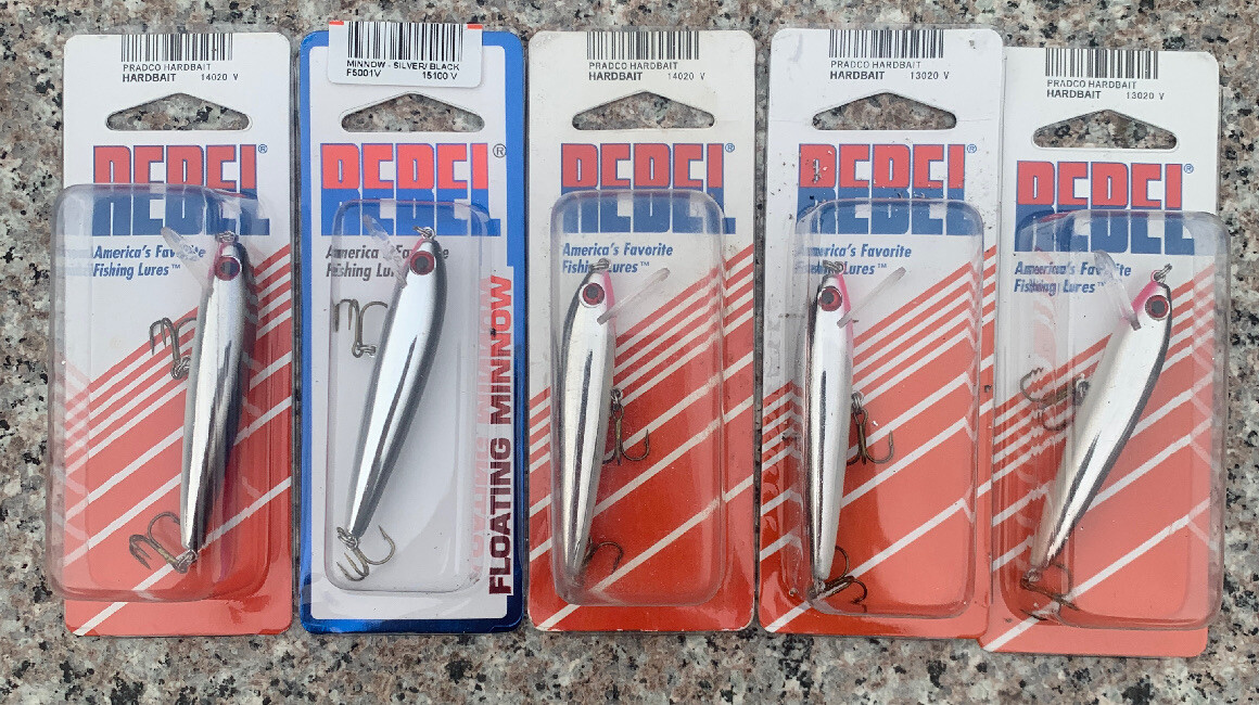 5 Packs Rebel Floating Minnow 2.5” Chrome With Black Back | eBay