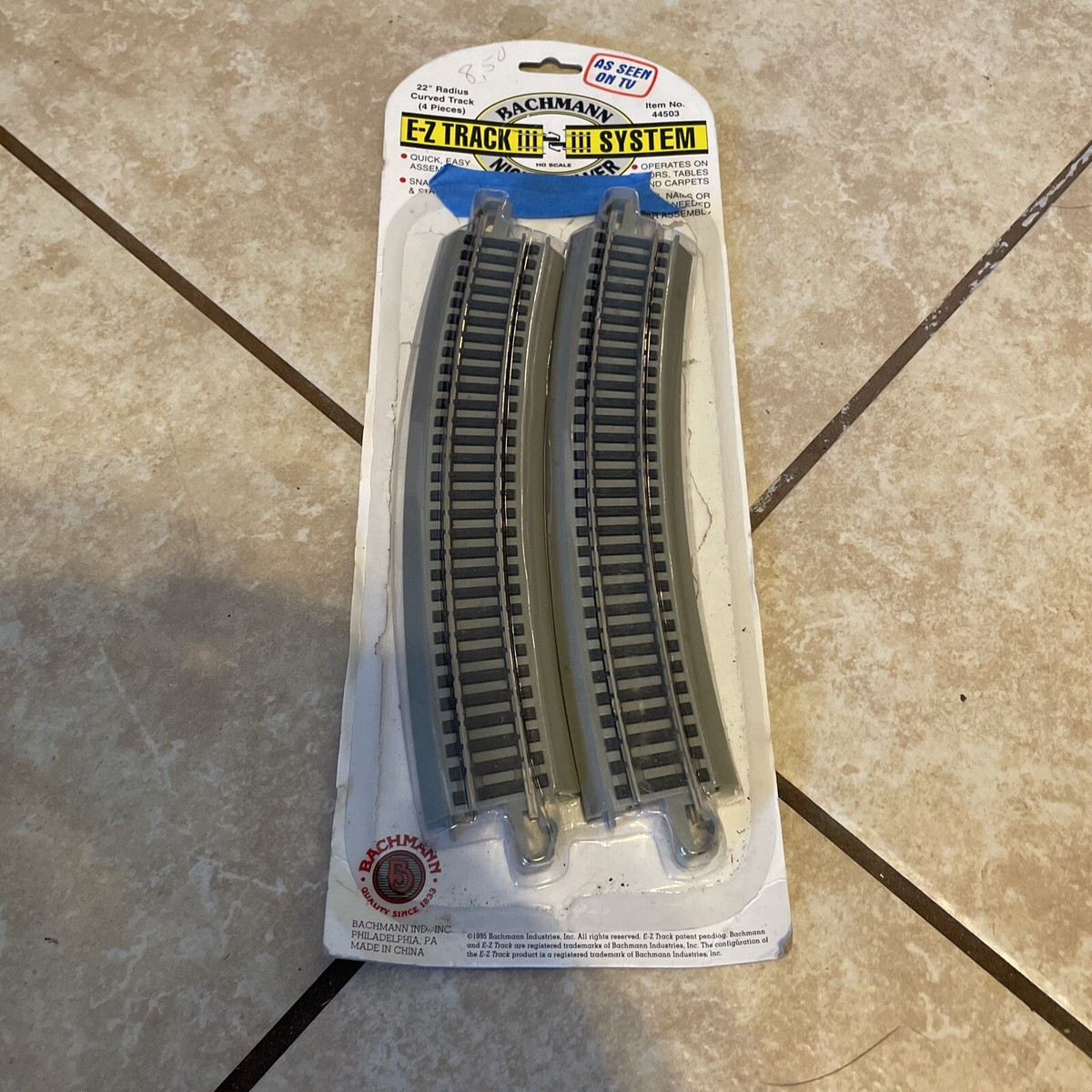 E Z Configuration 4 Pcs HO Scale 22" Radius Nickel Silver Curve