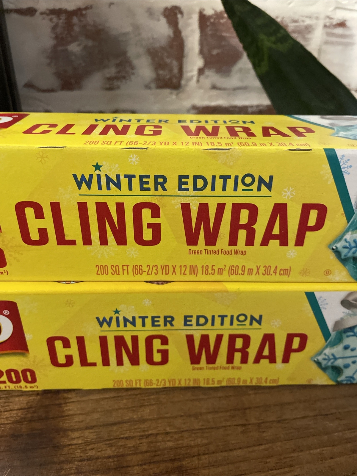 GLAD Winter Edition GREEN CLING WRAP Plastic Food Sealing. 2 Boxes. for ...