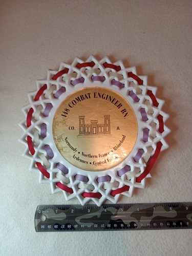 $3.45 - 148 Combat Engineer Bn. Co. A, Europe, plaster, broken, r/w/b ribbons | eBay