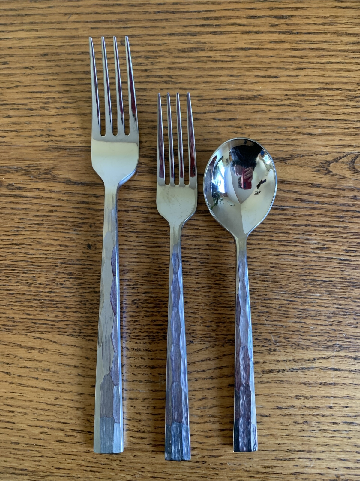LOT OF 3 PIECES Reserve by Libbey SILVER FOX Flatware Fork, Salad Fork, Teaspoon | eBay