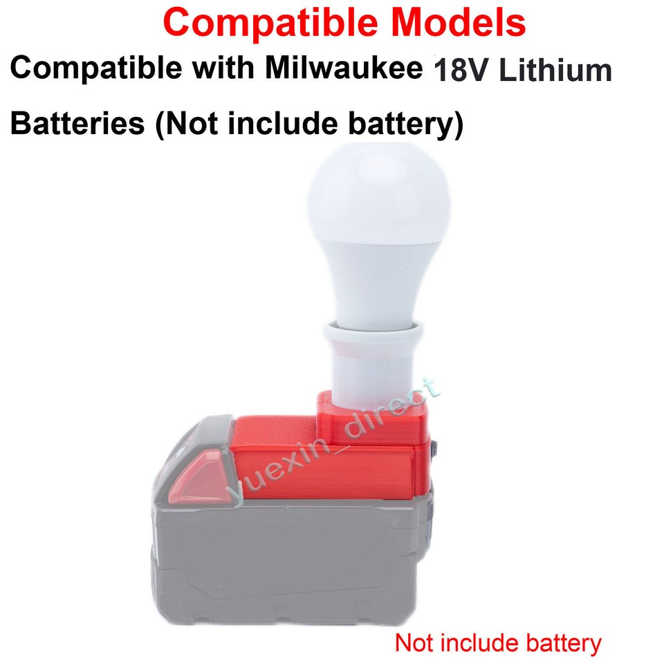 Wireless LED Work Light for Milwaukee 18V Battery Cordless E27 LED ...