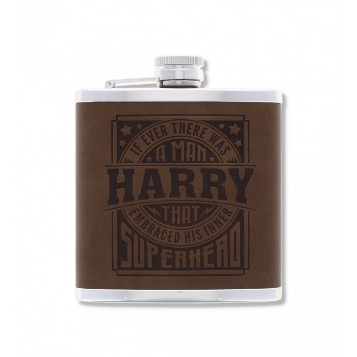 Top Bloke Hip Flask History & Heraldry Pre-Personalised Names Men's ...
