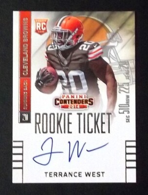 Terrance West Auto Rc 2014 Panini Contenders #230 Rookie Signed ...