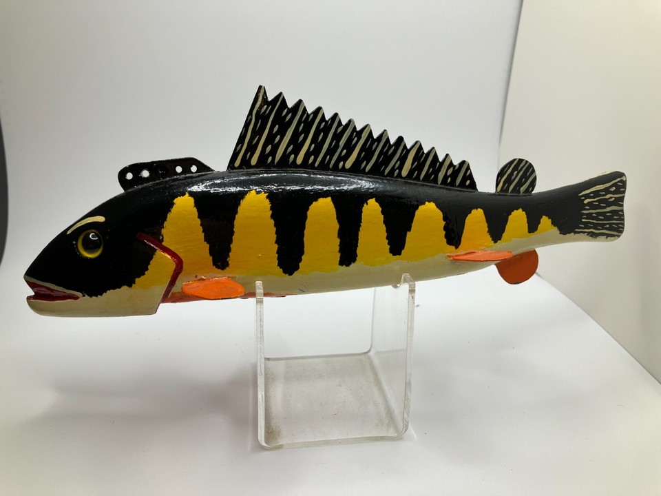 Vintage Old Jim Nelson Michigan Yellow Perch Fish Decoy (rare) 10 ...