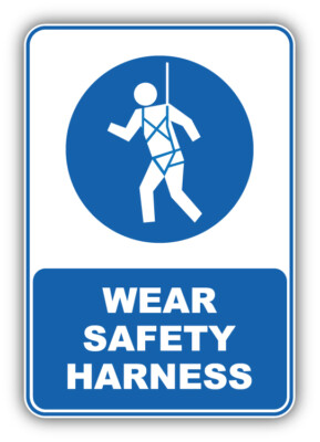 Wear Safety Harness Mandatory Sign Car Bumper Sticker Decal | eBay