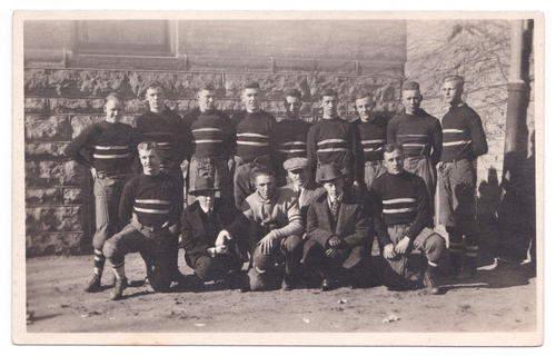 College Football Team Portrait c. 1917 Ball Protective Padding RPPC ...