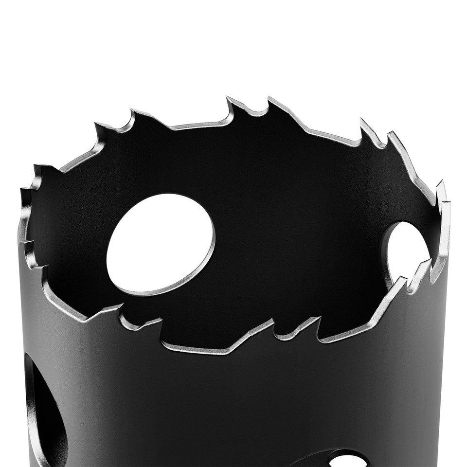 5-Pc Hole Saw Set with 1/4" Hex Shank Bit Tapered Brad Point Tip Arbor ...