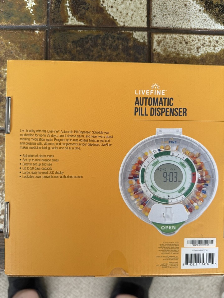LiveFine Automatic Pill Dispenser with 28-Day Electronic Medication ...