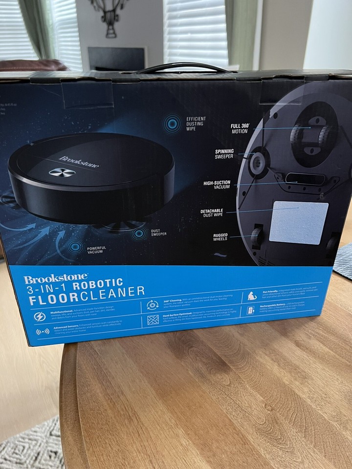 Brookstone 3 in 1 Smart Navigation Robotic Vacuum Cleaner (Brand New In ...