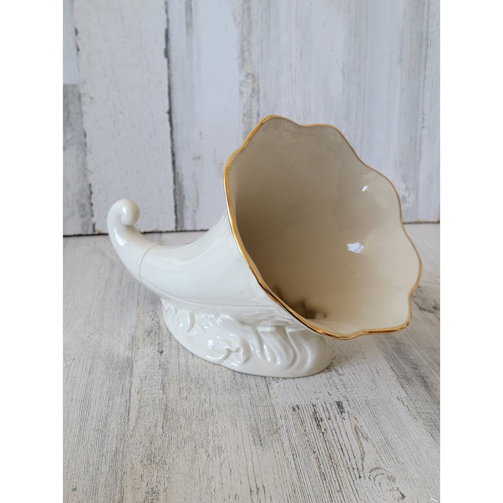 Lenox Cornucopia special vase fall home decor harvest ivory | eBay
