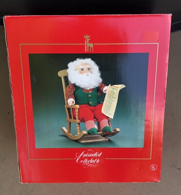 RARE 1993 Santa's Best Animated Santa Rocking Chair Large Size | eBay
