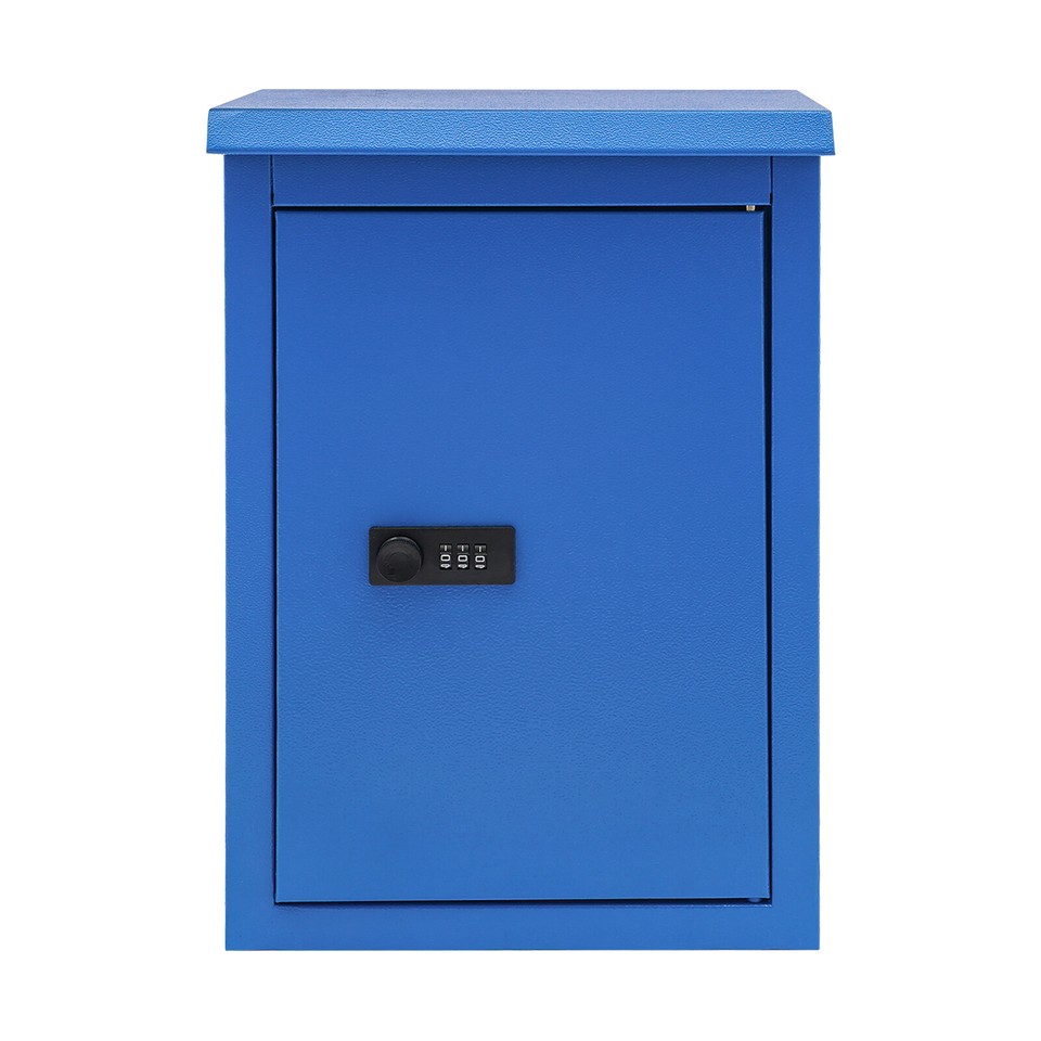 Modern Wall-mounted Mailbox Post Office Box Blue Mail Box With Password ...