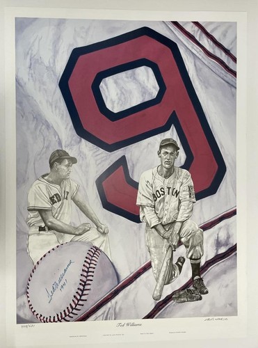 TED WILLIAMS Signed/Numbered #408/521 Baseball Lithograph by Lewis ...