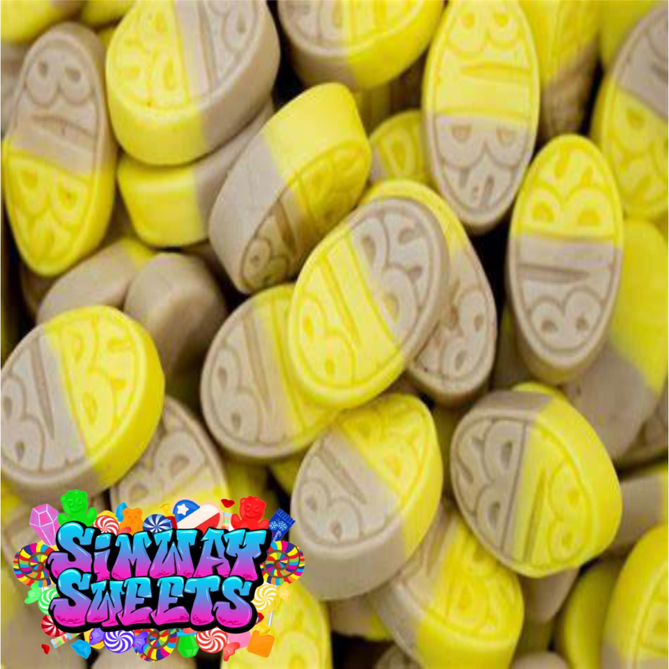 Sweets Yellow Banana & Caramel Foam Gummies 500g Soft Foam Candy Bag ...