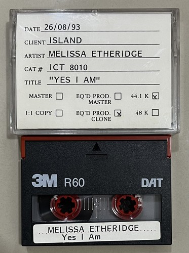 Melissa Etheridge - Yes I Am DAT Studio Master Recording Cassette Tape ...