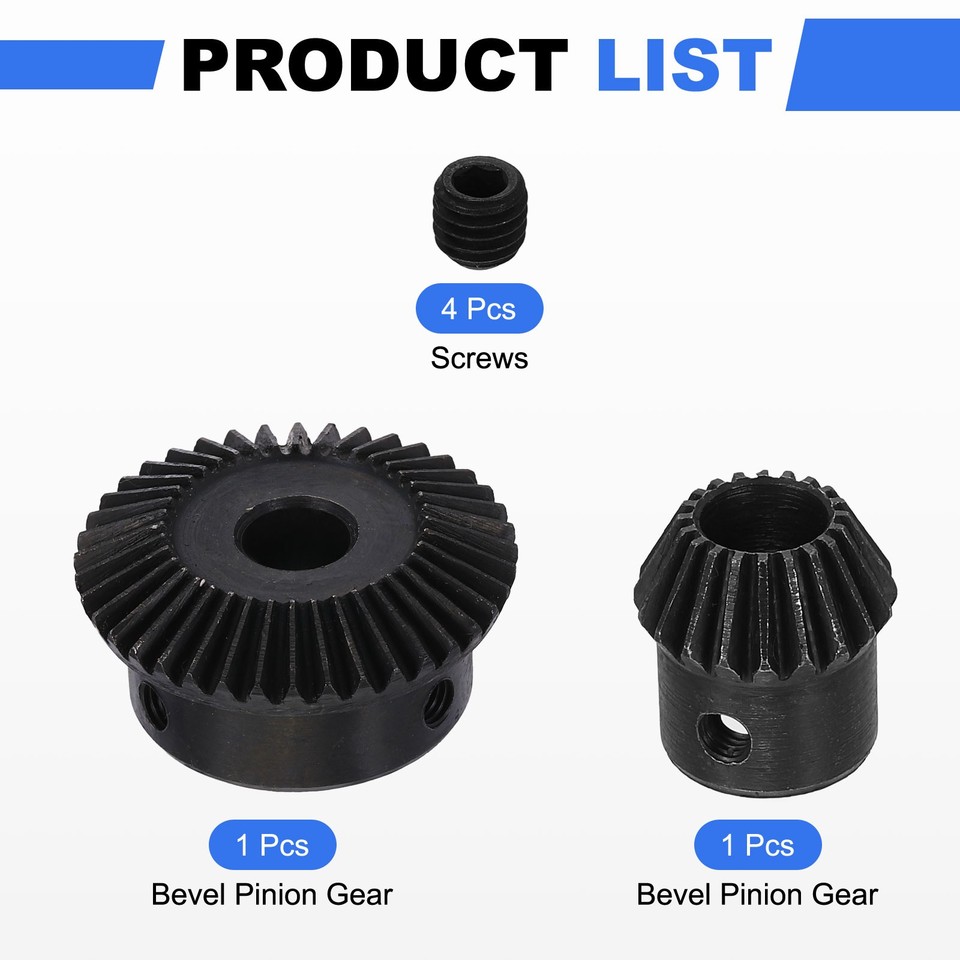 2Pcs Tapered Bevel Gears Set, 1 Mod 1:2 (20T/40T) Bevel Gear(10/10mm ...