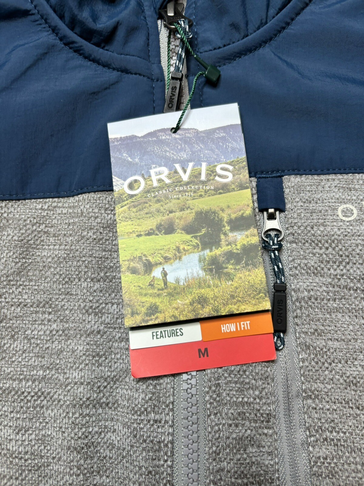 Orvis Men's Jacket Long Sleeve Full Zip Top Phantom Gray Blue New With ...