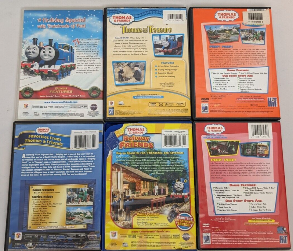 Lot of 6 Thomas and Friends DVDs Thomas The Train Thomas the Tank ...