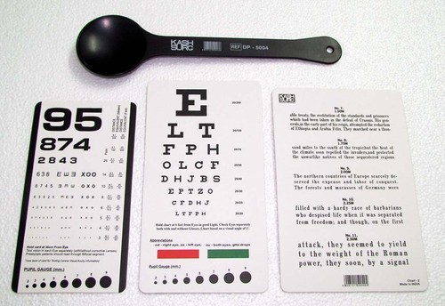 Jeager Rosenbaum Snellen Pocket Eye Charts Eye Occluder 4 Piece Set | eBay