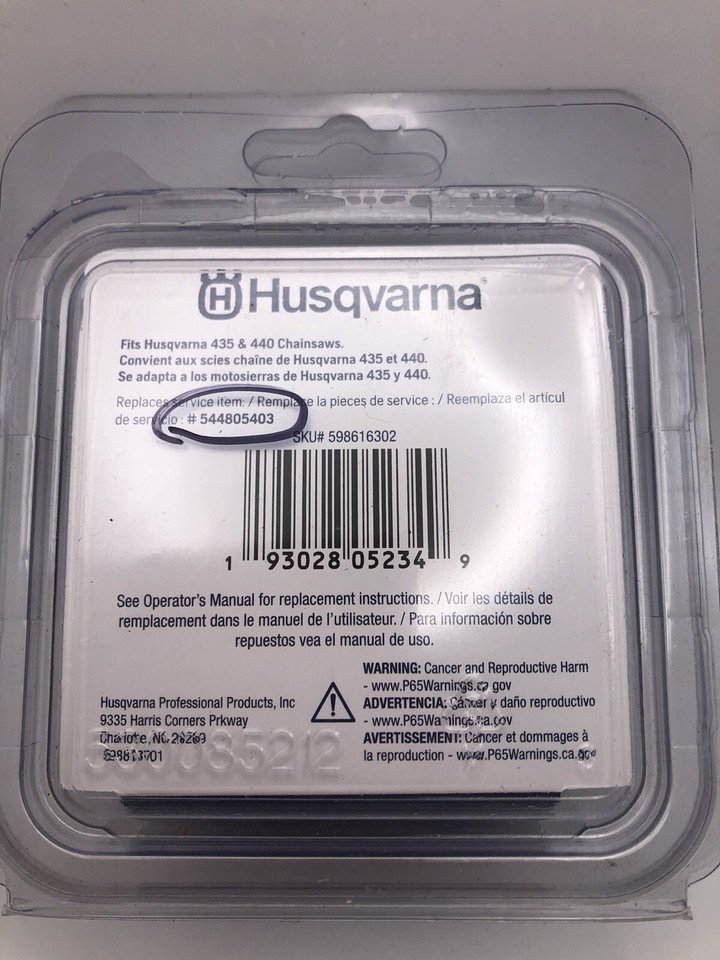 Genuine Husqvarna Carburetor Intake Air Filter 544805403 435 435E 440E ...