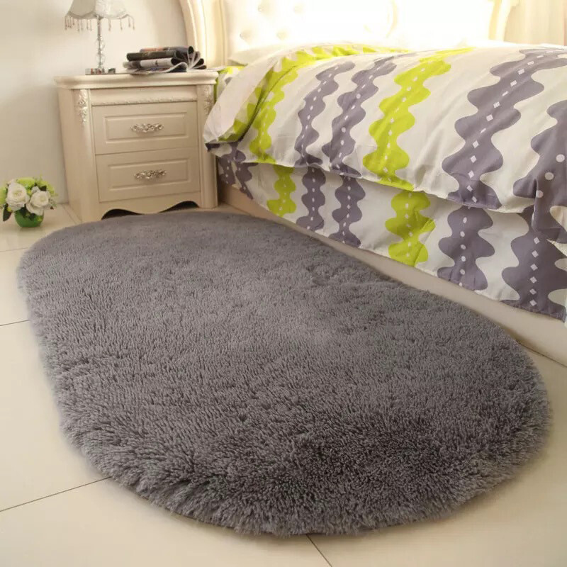 Fluffy Rugs Anti-Skid Shaggy Area Rug Dining Room Carpet Home Bedroom ...