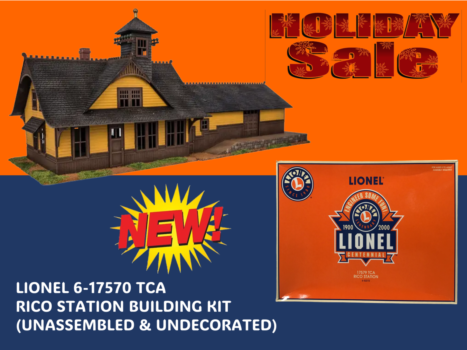 LIONEL 6-17570 TCA RICO STATION BUILDING KIT (UNASSEMBLED & UNDECORATED ...