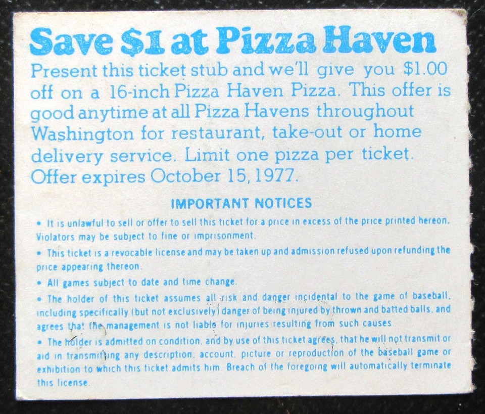 1977 DETROIT TIGERS @ FIRST year Seattle MARINERS baseball ticket stub ...