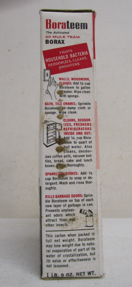 VTG NOS BORATEEM 20 MULE TEAM BOROX LAUNDRY DETERGENT BOX MODEL KIT ...