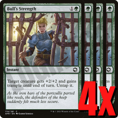 4x Bull's Strength 174/281 x4 - AFR MTG - Magic the Gathering - Playset ...