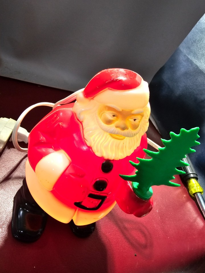Vintage Royalite Royal Electric Light Up 7” Hard Plastic Santa Claus ...