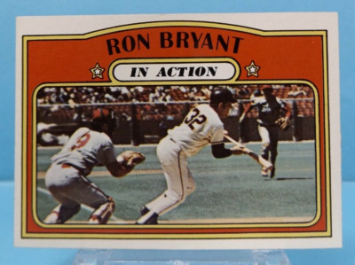 1972 Topps #186 - Ron Bryant in Action - San Francisco Giants - Near ...