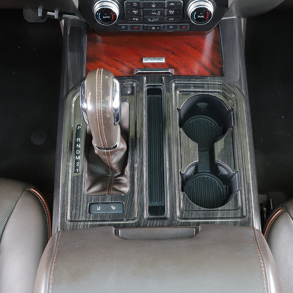 Black Wood Center Console Full Kit Shifter Cover Trims for Ford F150 15 ...