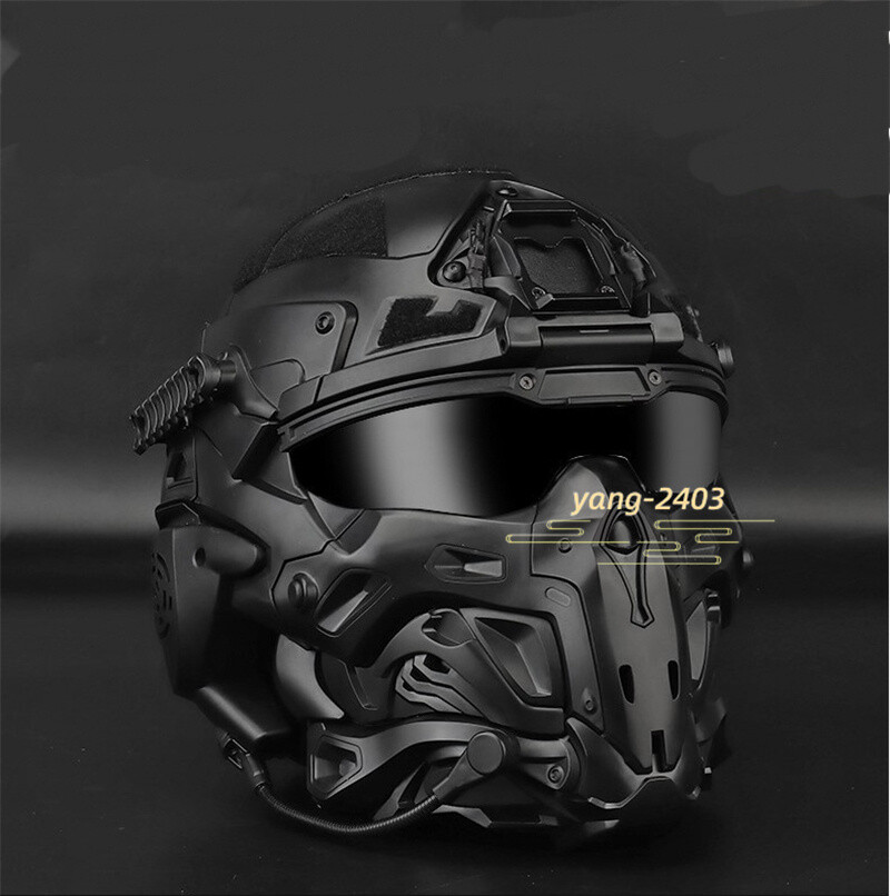 Tactical Assault Helmet W/ Built-in Headset Anti-fog Fan Modular ...
