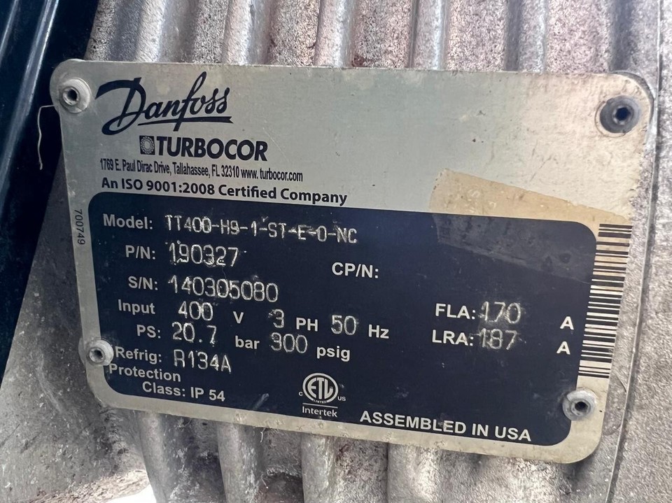 DANFOSS TURBOCOR COMPRESSOR TT400-H9-1-ST-E-O-NC | eBay
