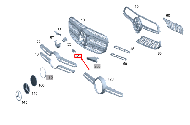 MERCEDES-BENZ GLE W167 FRONT CAMERA RETAINING BRACKET A0008880800 ...