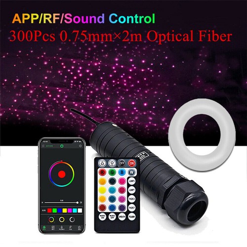 300Pcs 6W RGB LED Fiber Optic Light Car Roof Star Light Remote Sound ...