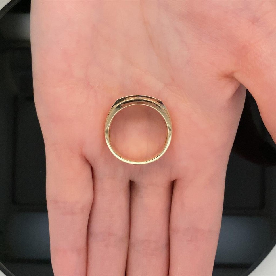 MGW 10k Yellow Gold 1/2Ctw Diamond Three Row Satin Band Men’s Ring ...