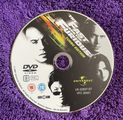 The Fast And The Furious - DVD Disc Only - (2001) Turbo Edition - Free ...