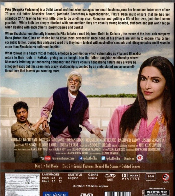 Piku Funny Quotes PIKU BOLLYWOOD 2 DVD SET Amitabh Bachchan,