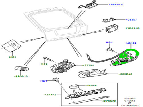 GENUINE LAND ROVER LATCH REAR END DOOR TAILGATE RANGE ROVER SPORT 12-13 ...