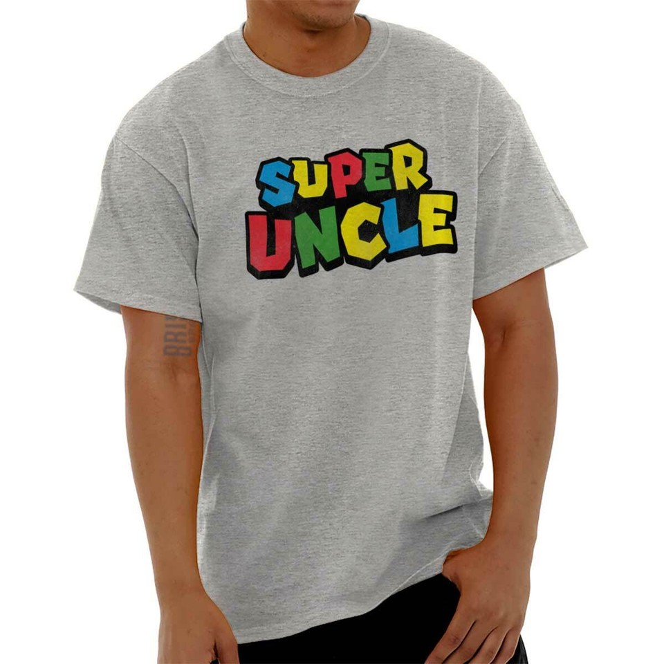 Super Uncle Video Gamer Pun Family Humor Mens Casual Crewneck T Shirts ...